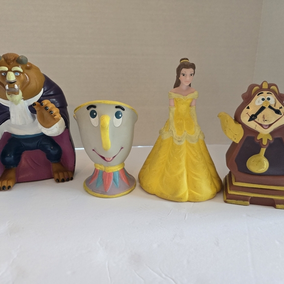 Disney | Toys | Disney Beauty And The Beast 4 Piece Plastic Puppets ...